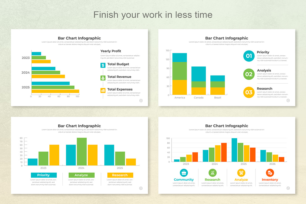 Bar Chart Infographic Template EPS | Creative Market