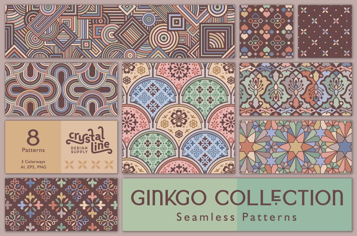 Ginkgo Collection, a Pattern Graphic by Crystal Line