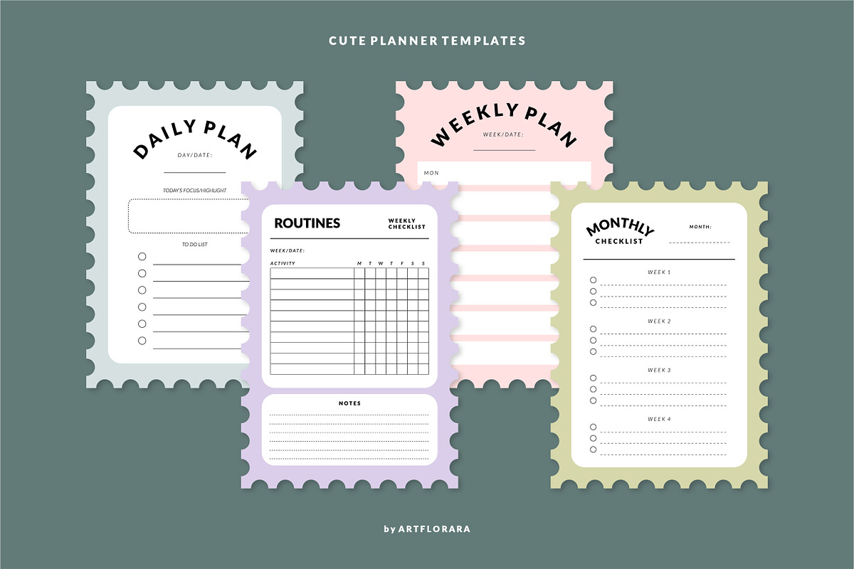 Cute Planner Template Set