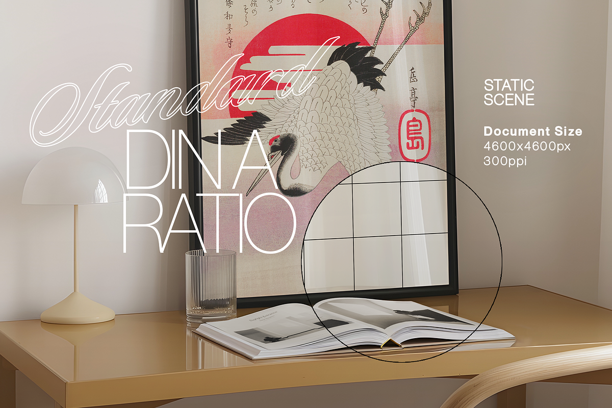 DIN A Frame on Entryway Table Mockup, an Advertising Mockup by WasMockups
