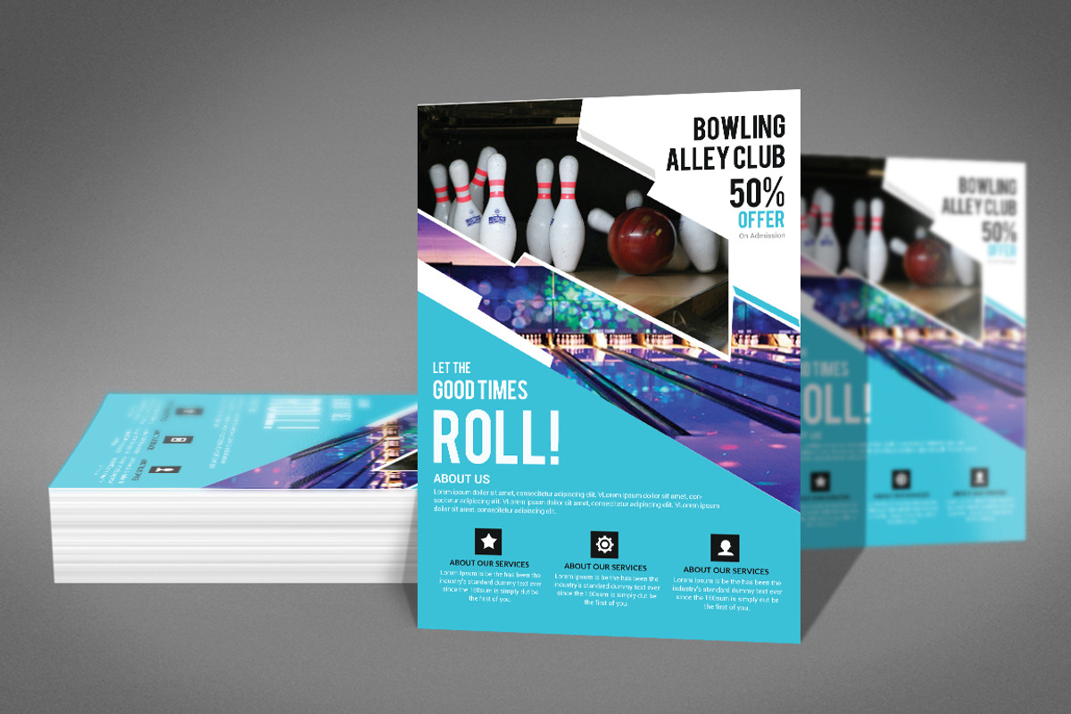 Bowling Flyer Template, a Flyer Template by graphicforest