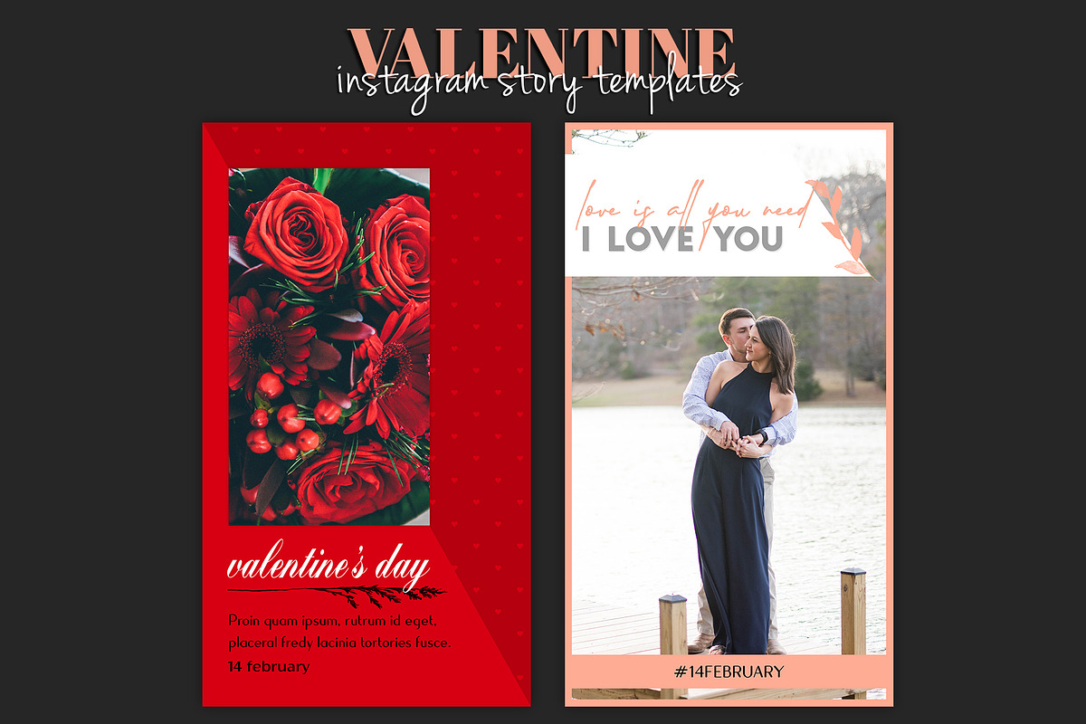 Valentines Instagram Story Templates, a Social Media Template by ...