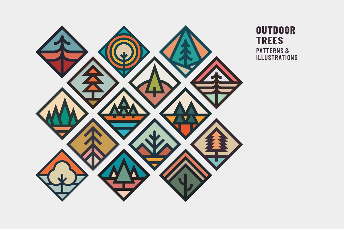 Outdoor Trees Patterns&Illustrations, a Pattern Graphic by tifftuff