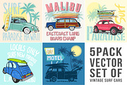 VECTOR SET OF SURF CARS, an Illustration by ulasokuyucu