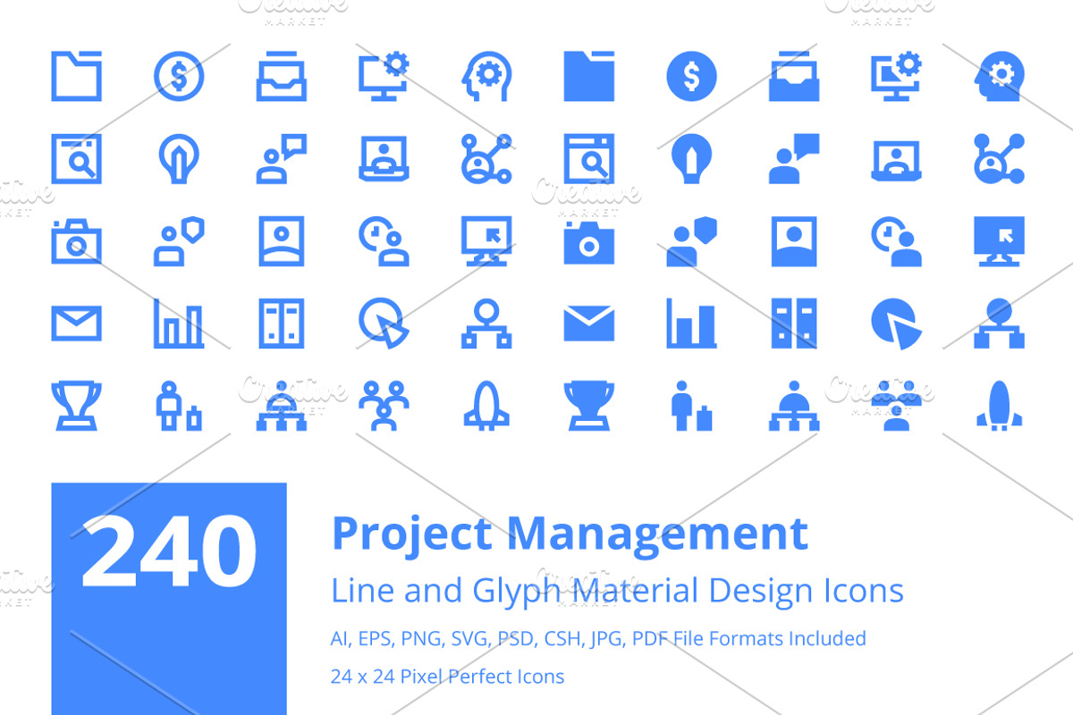 240 Project Management Material Icon, an Icon by Creative Stall