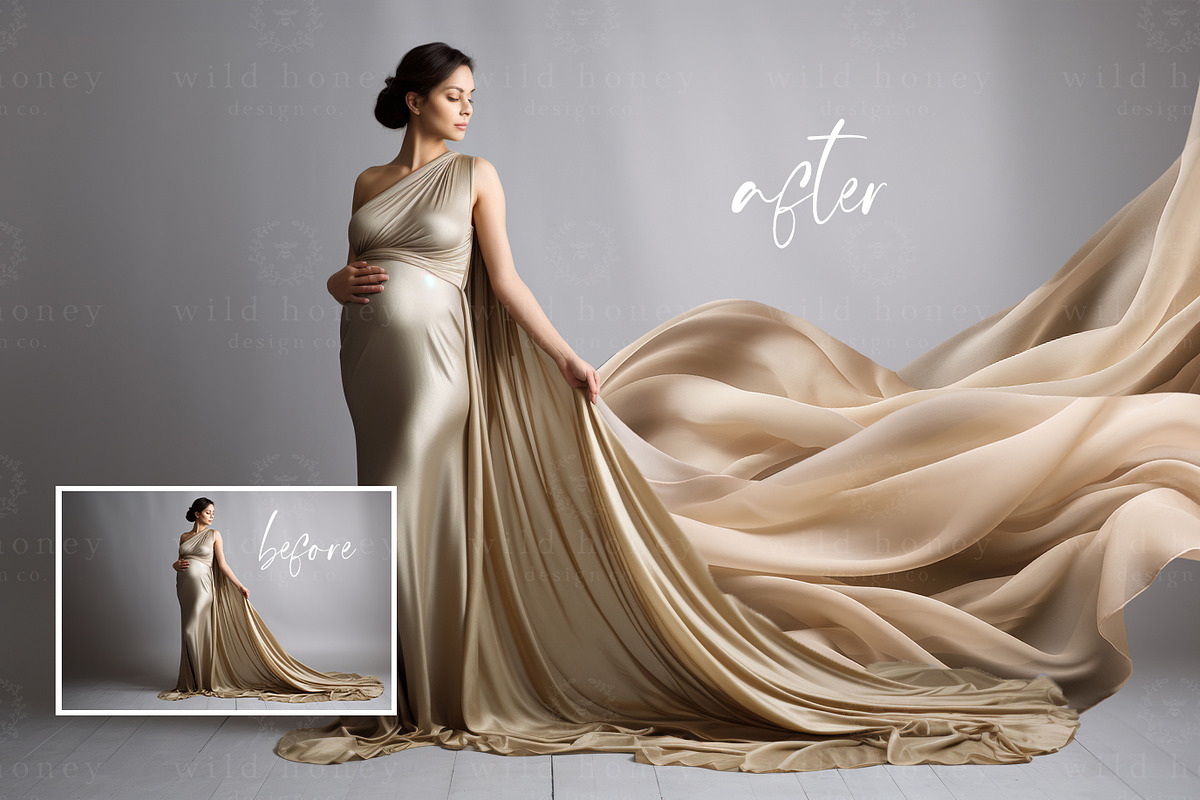 16 Flowing Dress Overlays, PNGS, a Layer Style Add-On by Wild Honey ...