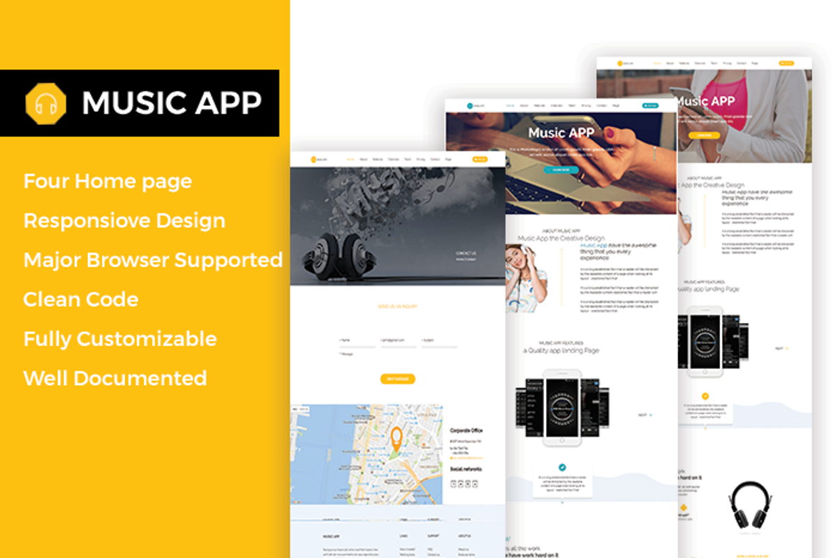 Music App- Responsive HTML5 Template, a HTML Template by CreativeGigs