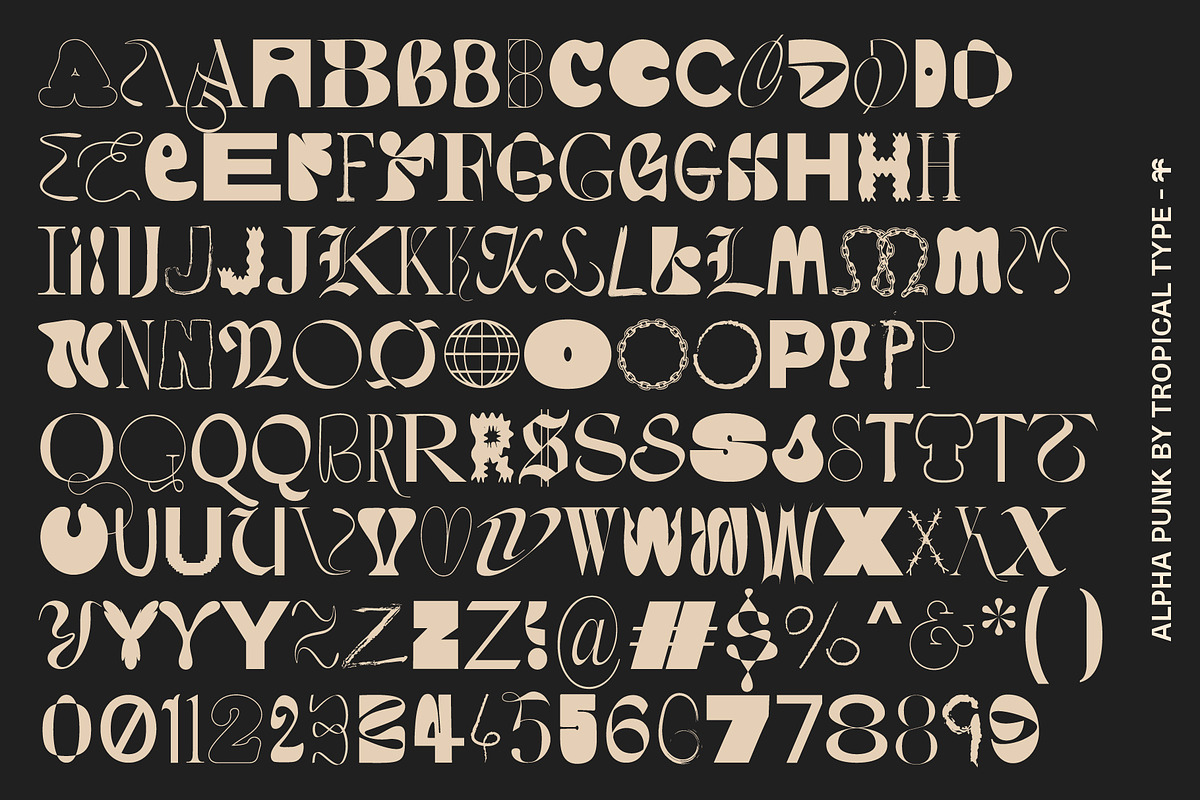Alpha Punk - Mix and Match Font, a Blackletter Font by Tropical Type