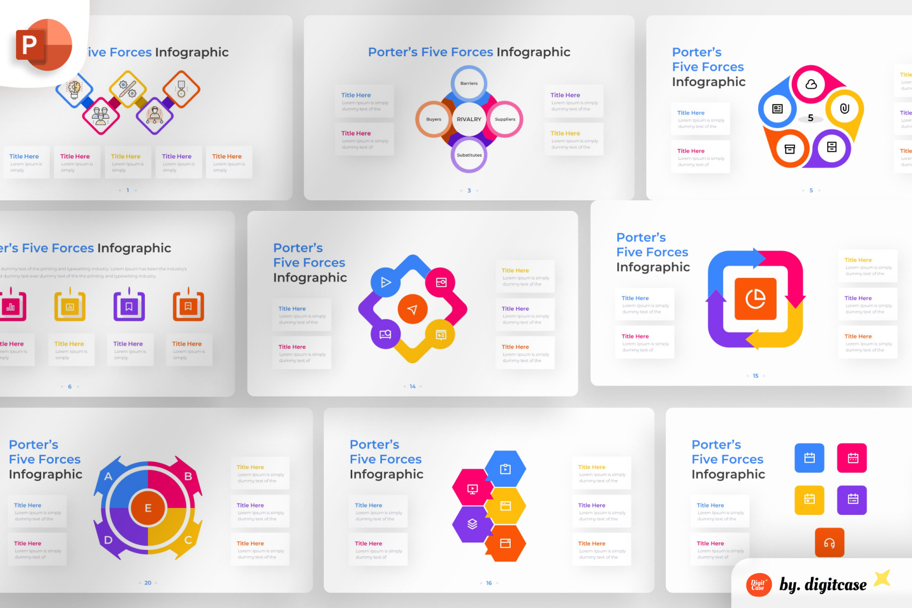 Porter's Five Forces PowerPoint - Infographic Template