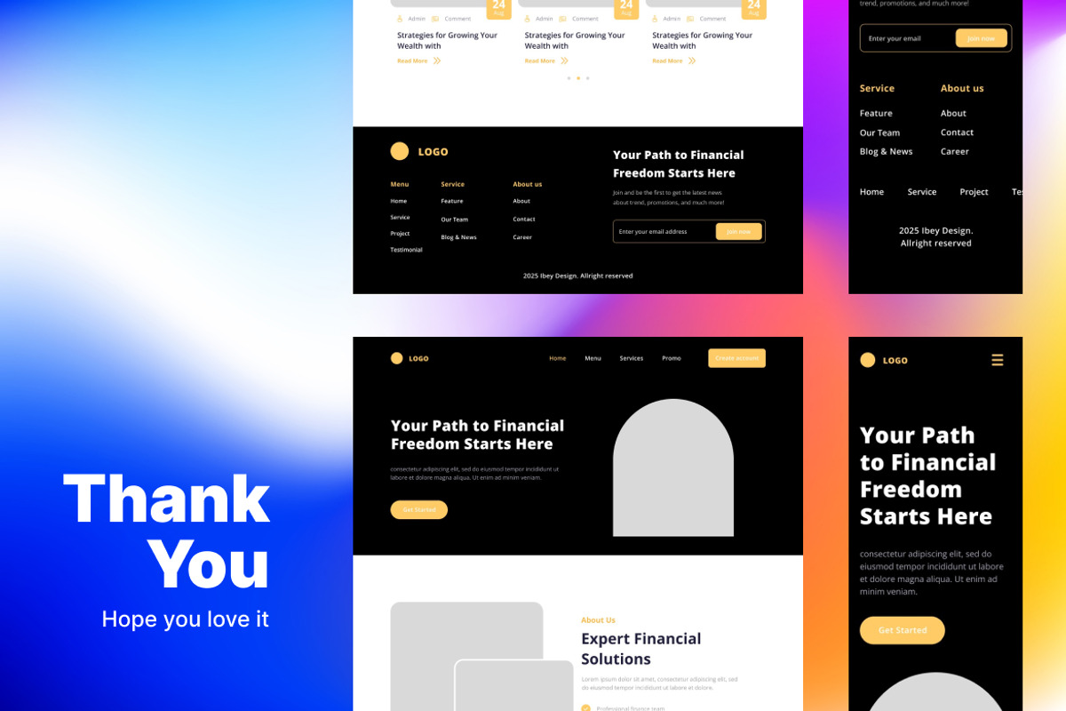 Finance Company Wireframe Website