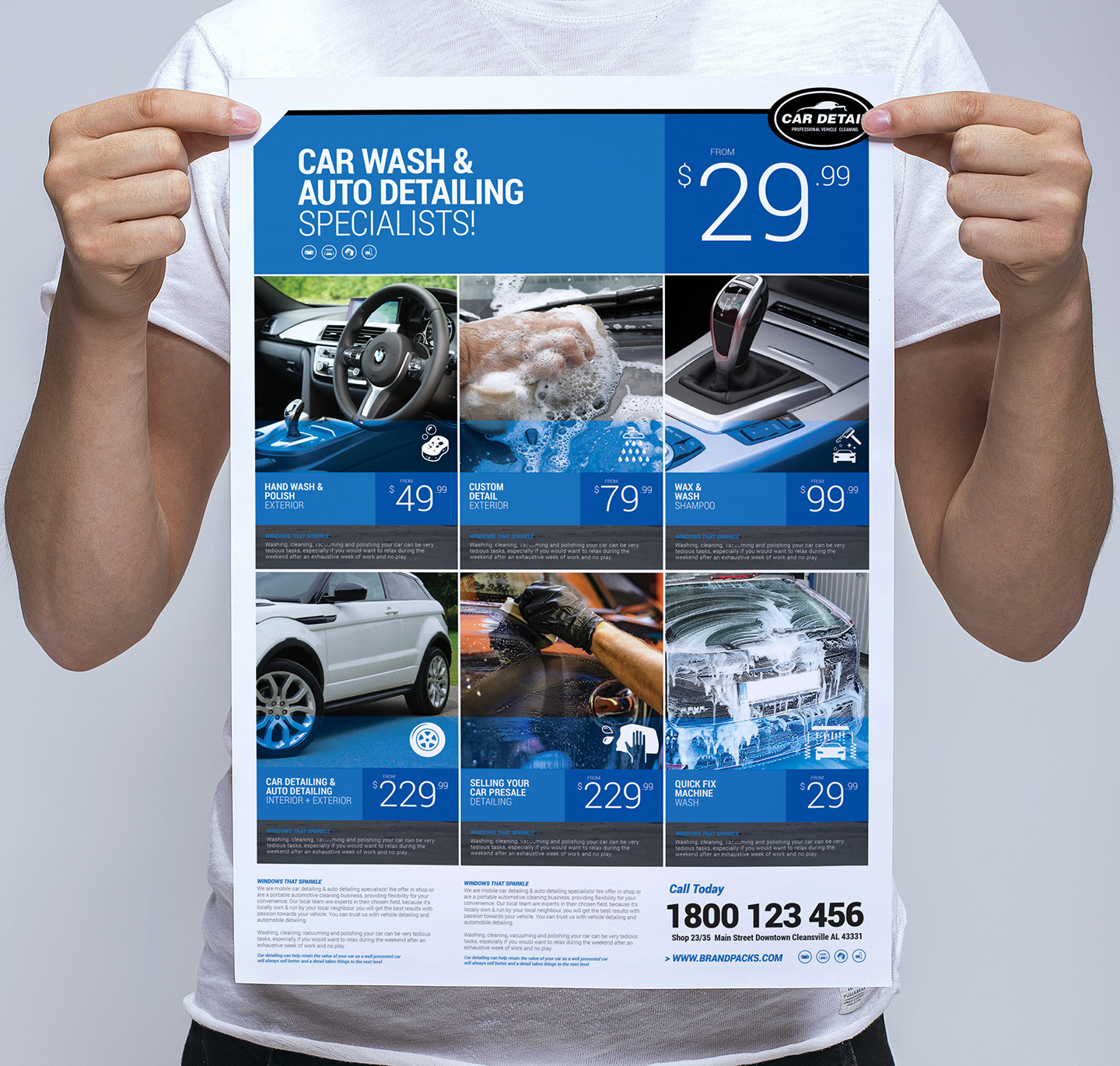 Car Detailing Poster Template, a Flyer Template by BrandPacks