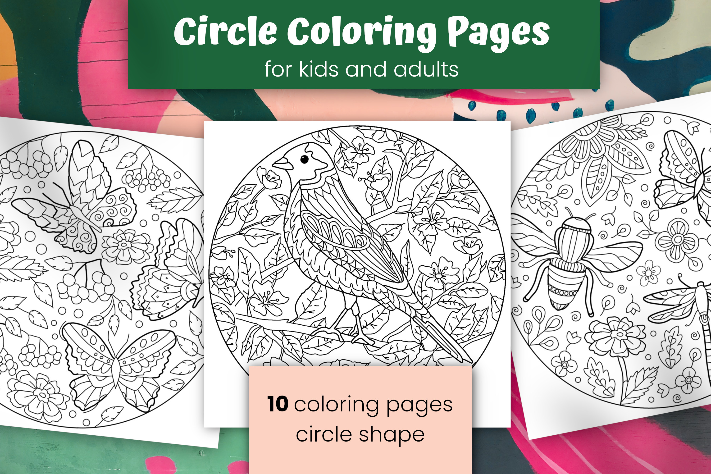 10 Circle Coloring Pages | Nature, an Animal Illustration by ...