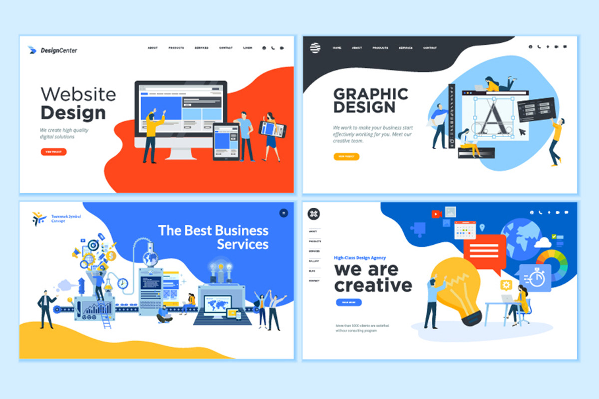 Set of Web Page Design Templates, a Templates & Theme by PureSolution ...