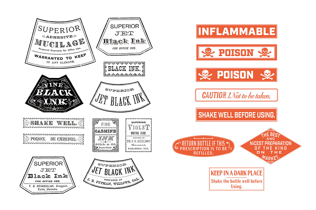 Victorian Medicine Labels Stage Props