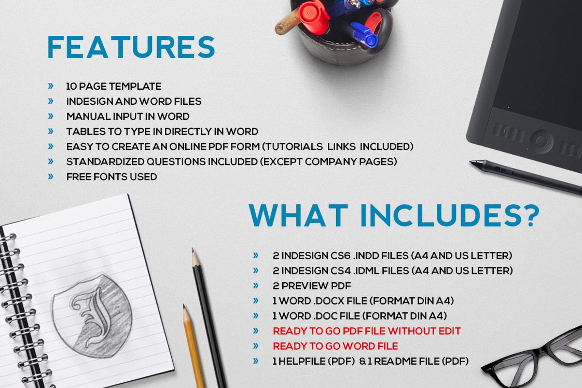 Logo design questionnaire, a Stationery Template by GraphicsEgg