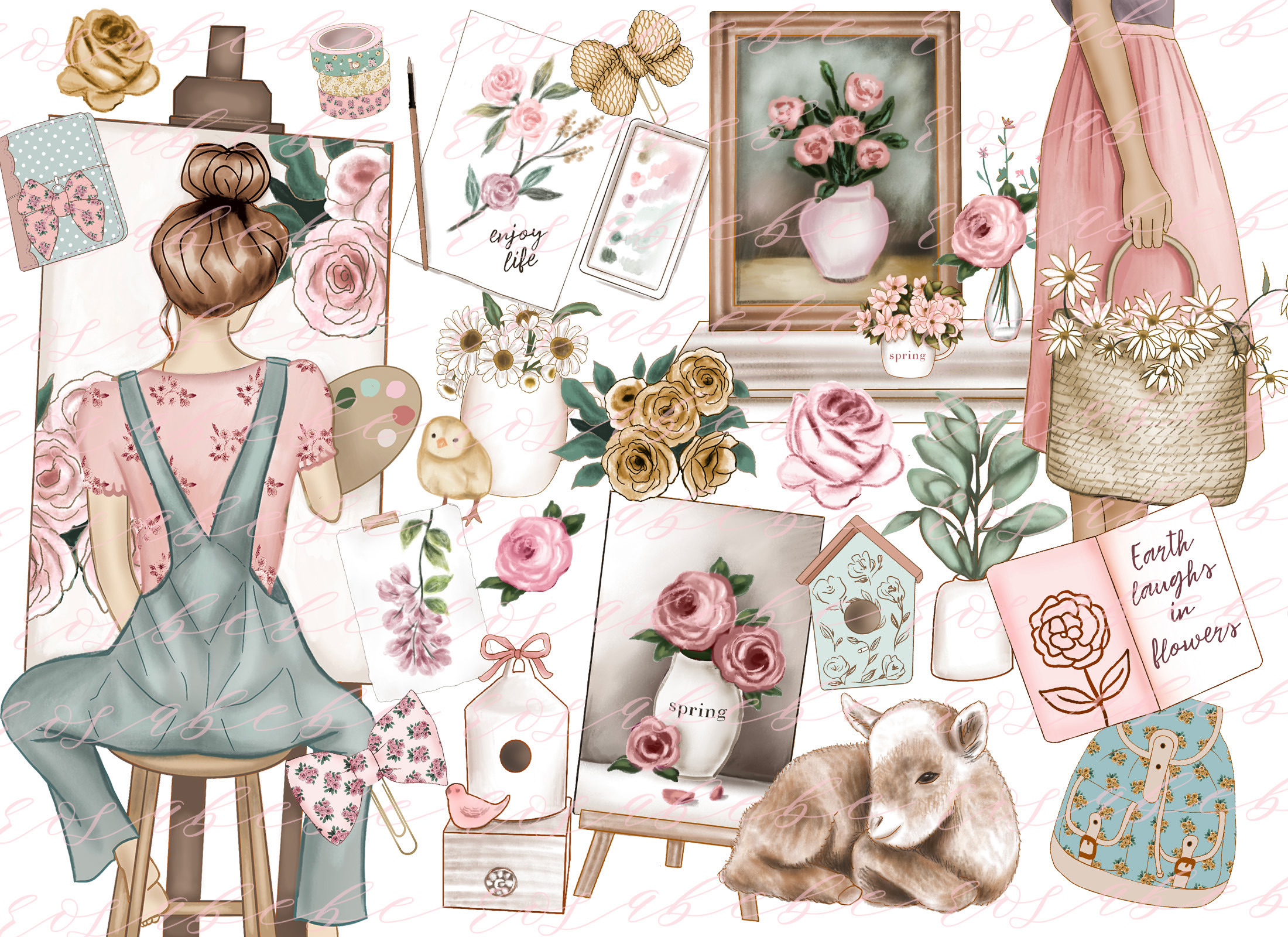 Spring clipart | Illustrations ~ Creative Market