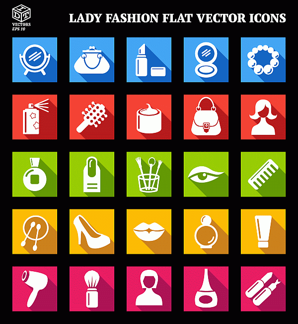 Lady Fashion Flat Vector Icons, an Icon by Idette Designs™