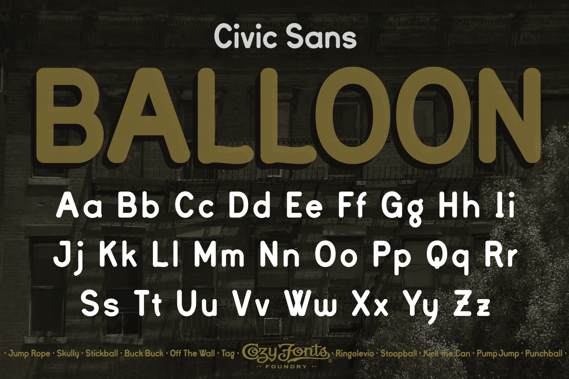 Civic Sans Balloon, a Sans Serif Font by CozyFonts Foundry