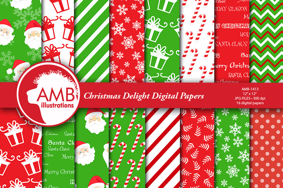 Christmas Digital Paper AMB-1413, a Pattern Graphic by AMBillustrations