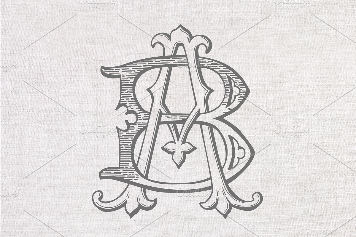 AB vintage monogram, a Decorative Illustration by Vintage Monograms