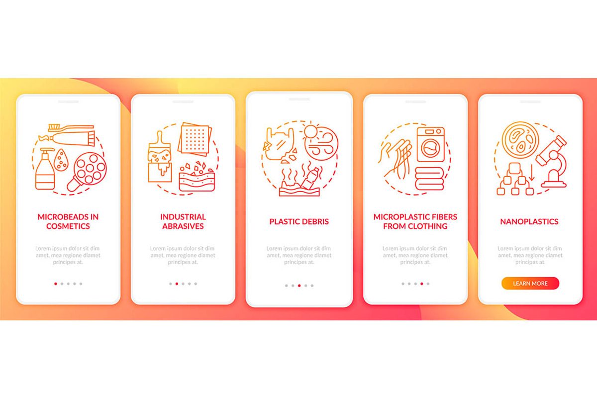 Microplastics sources and types, a Templates & Theme by IMG visuals icons