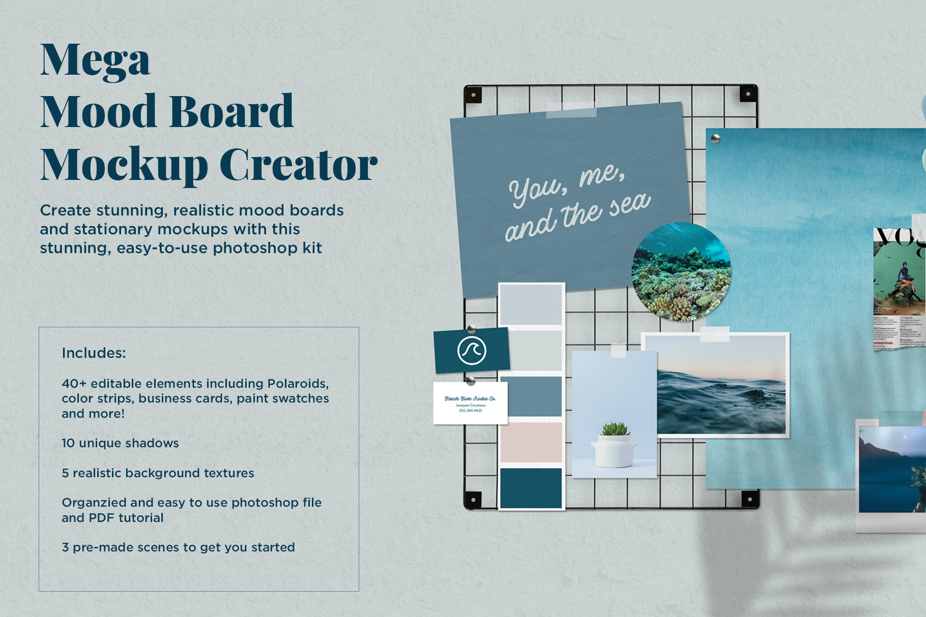 Mega Mood Board Mockup Creator, a Product Mockup by Midnight Grim