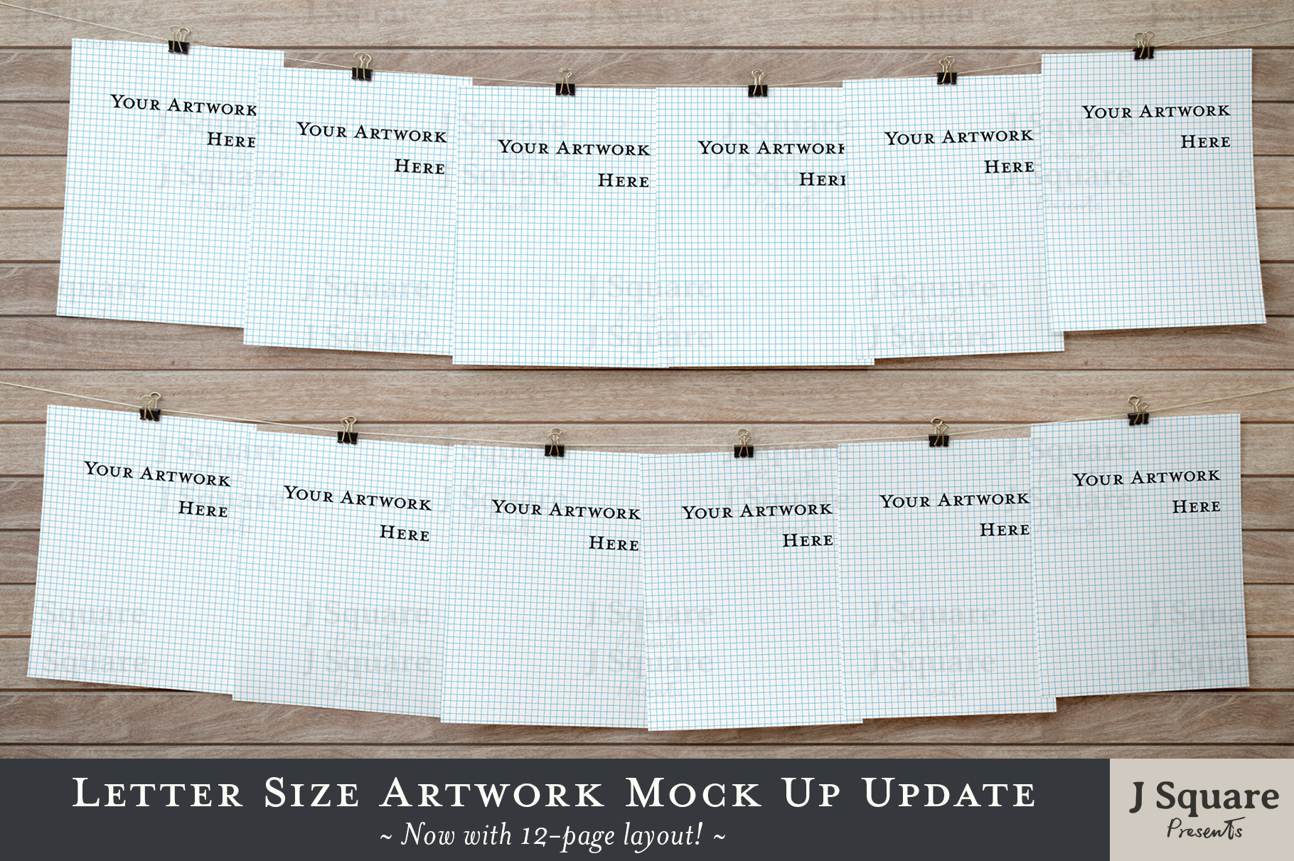 Letter Size Art Print Mock Ups, a Print Template by JSquarePresents