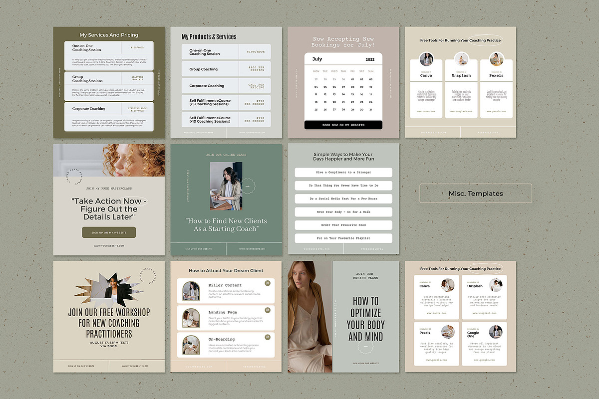 Elegant Coaching Social Media Kit, a Social Media Template by AndrewPixel