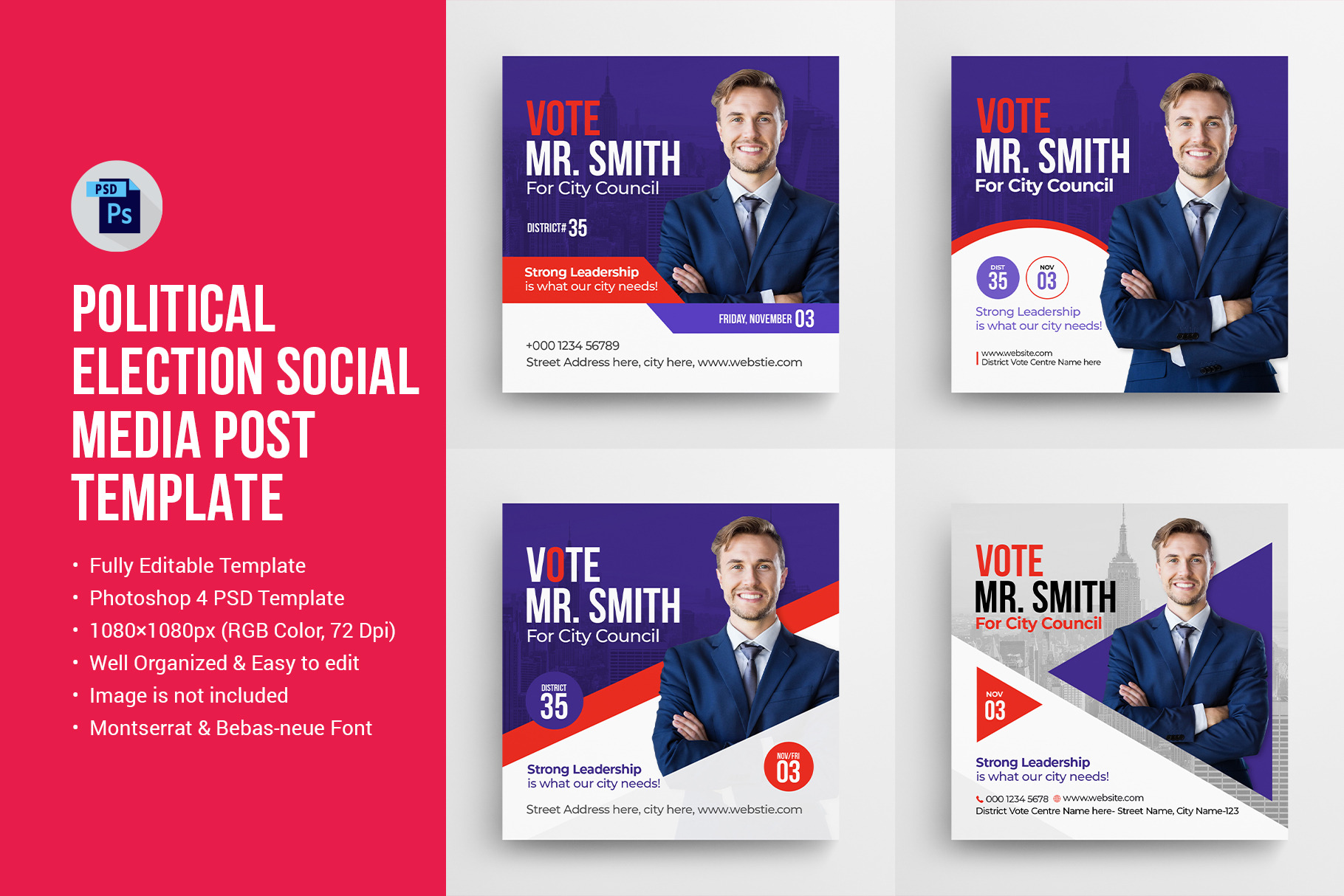 Political Election Social Media Post, a Social Media Template by ...