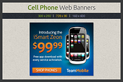 Cell Phone Web Banners Template, an iPhone Mockup by Creativenauts