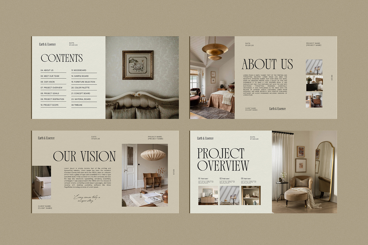 Interior Design Presentation Canva | Amare Creative