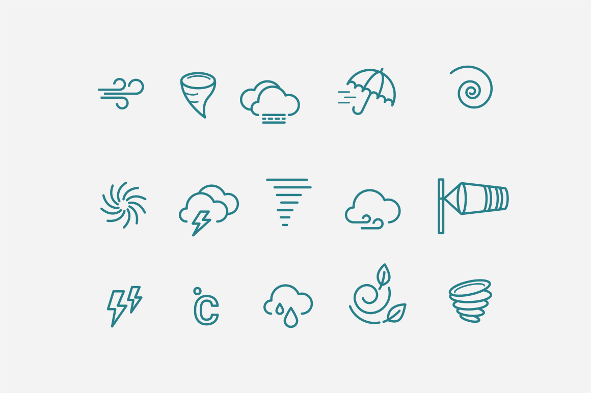 15 Wind Storm Icons, an Icon by Creative VIP
