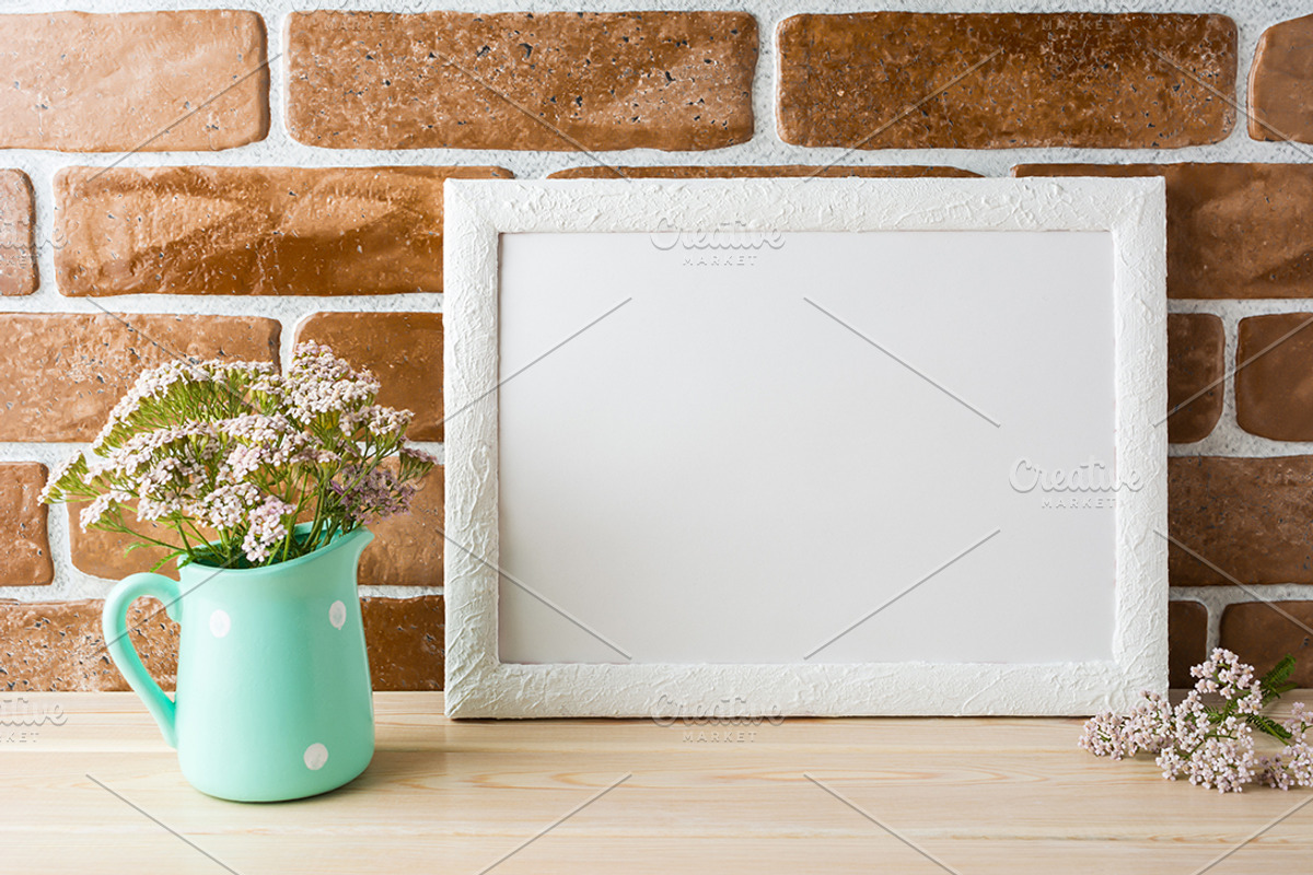 White landscape frame mockup, a Print Template by TasiPas | Creative Market