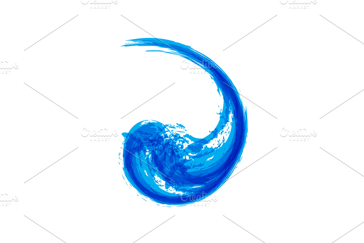 Blue ink splash logo. Abstract, a Decorative Illustration by ...
