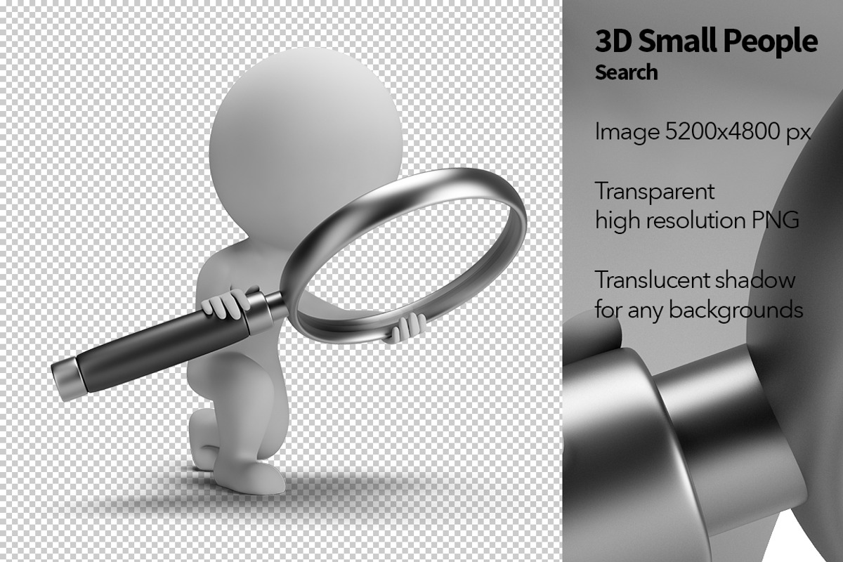 3D Small People - Search, a Person Illustration by Anatoly Maslennikov