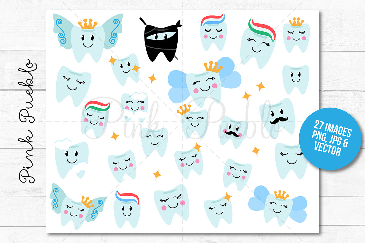 Tooth Fairy Clipart and Vectors, an Illustration by PinkPueblo