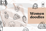 Women Doodles, a Decorative Illustration by Marinastu