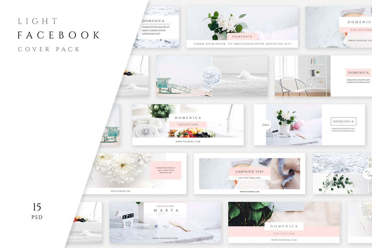 Light Facebook Cover Pack, a Social Media Template by Swiss_cube