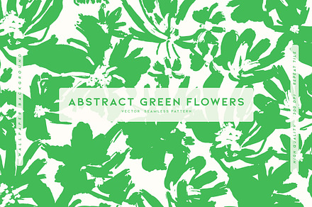 Green Flower Shapes, a Pattern Graphic by MalyskaStudio