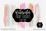 Pink Watercolor Brush Strokes, an Object Graphic by ClipartBrat Graphics