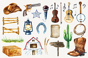 Western watercolor clipart