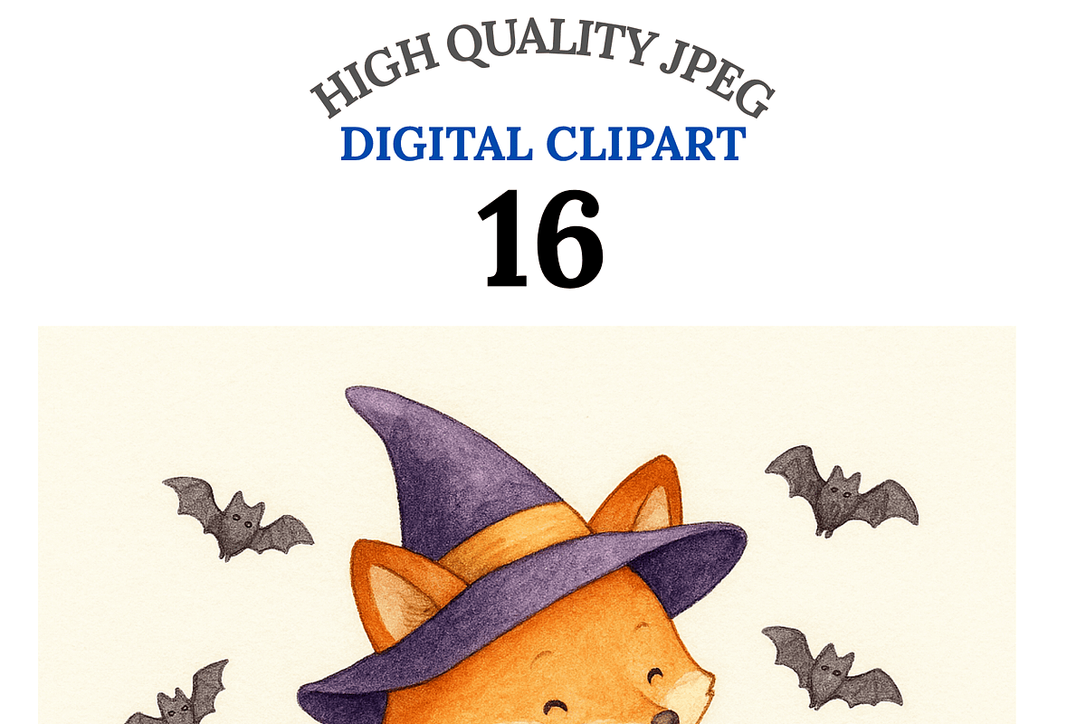 Fox Witch Clipart Set