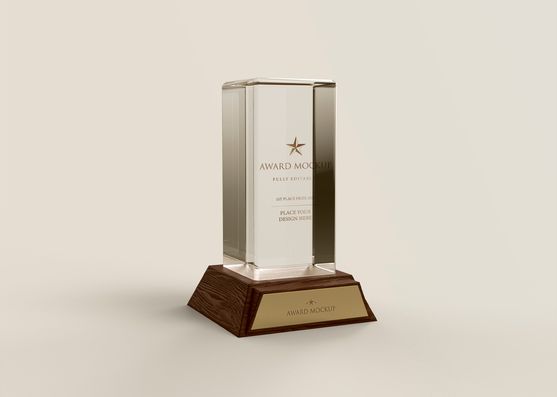 Rectangular Glass Trophy Mockup A Cups And Container Mockup By Mclittle Stock Creative Market