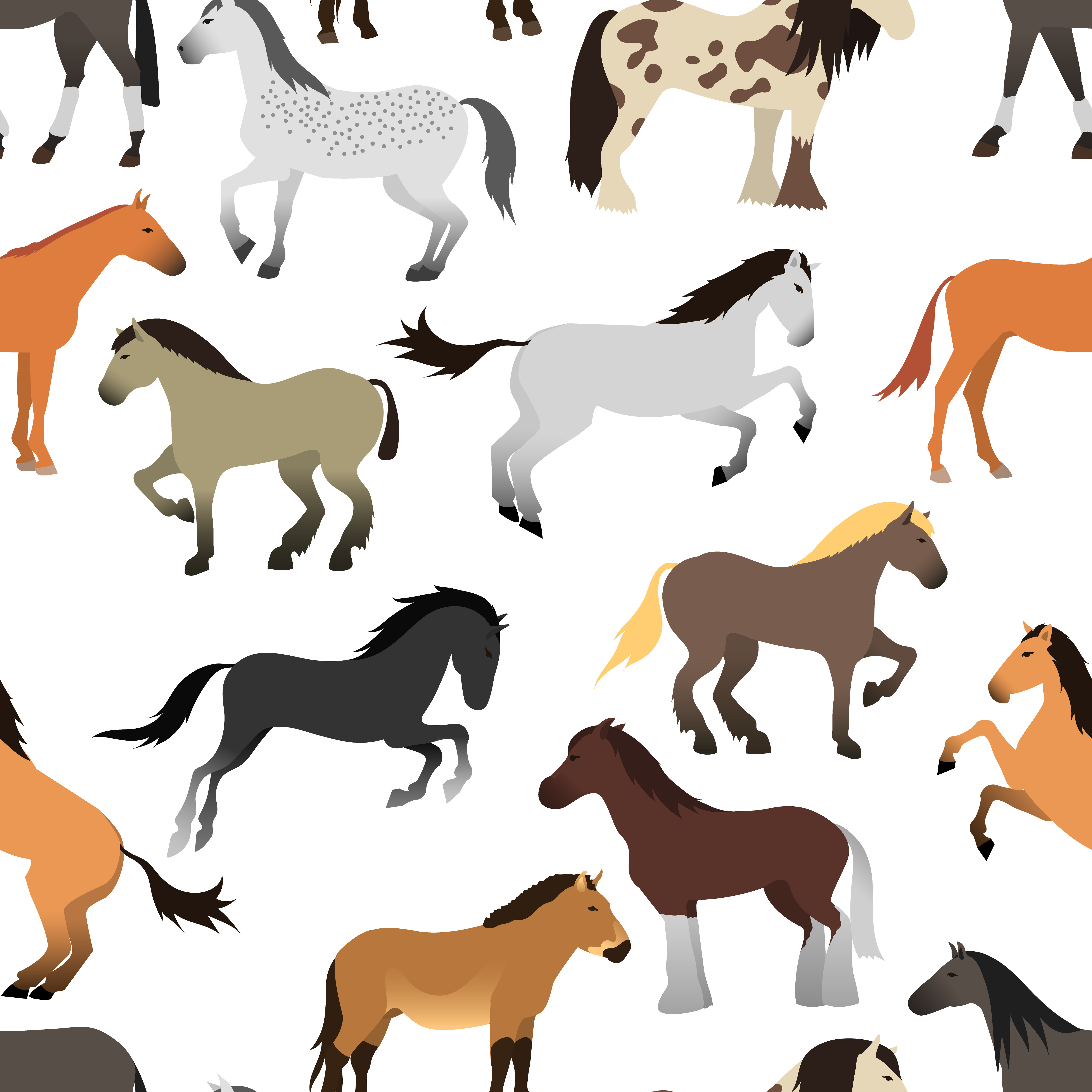 Vector horse seamless pattern, an Animal Illustration by RocketArt