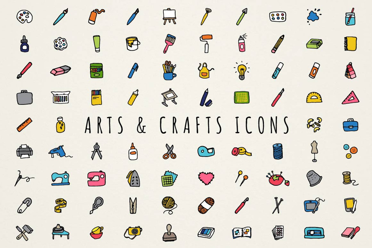 Arts and Crafts Icons Clipart Set, an Icon by Lemonade Pixel