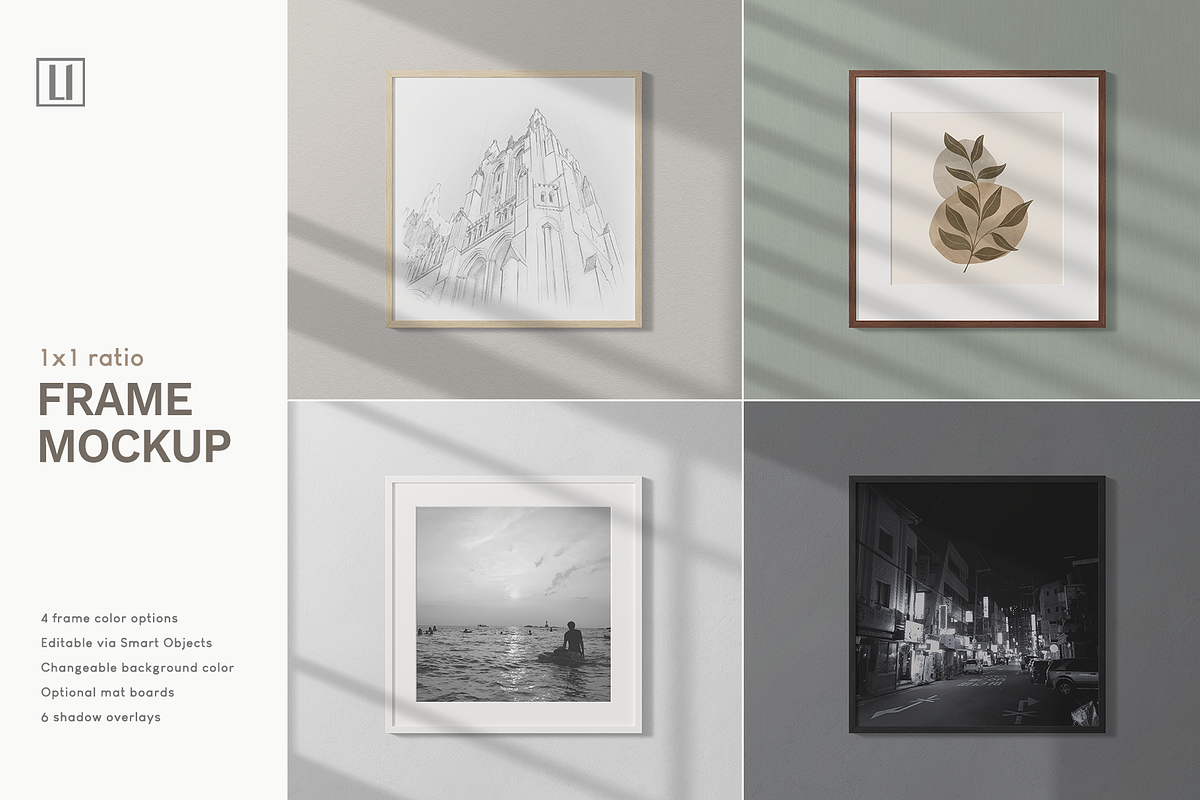 1x1 Square Frame Mockup | Creative Market