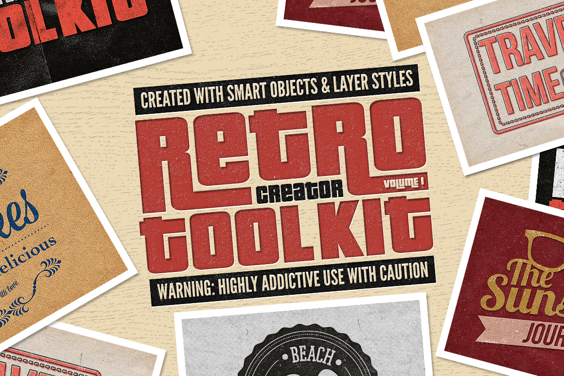 Retro Creator Tool Kit - Volume 1, a Layer Style Add-On by ...