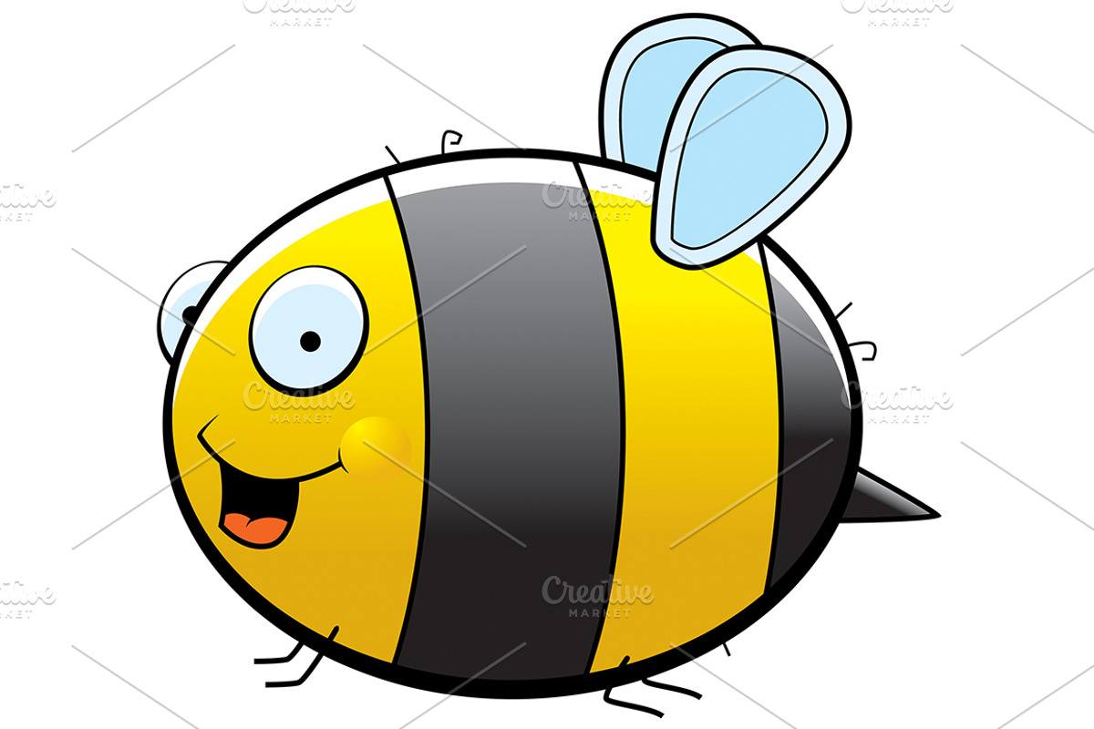 Bee Smiling, an Illustration by cthoman | Creative Market