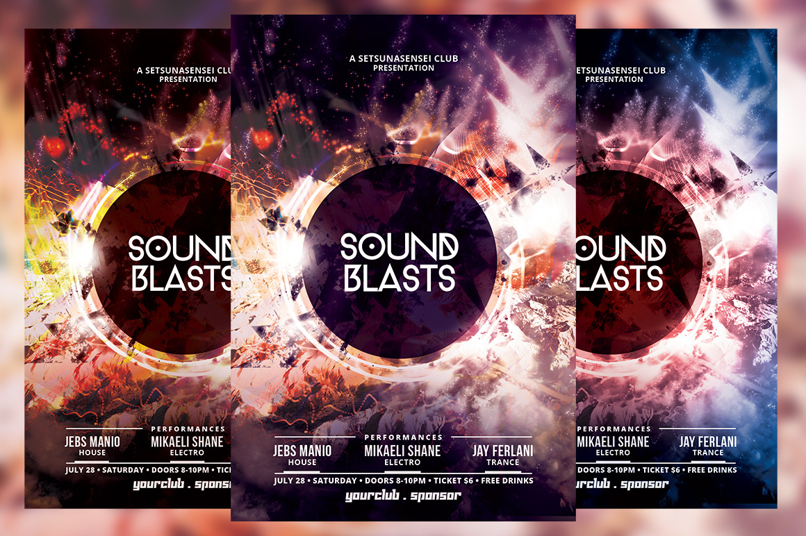 Sound Blasts Flyer, a Flyer Template by KiraYamato Design Studio