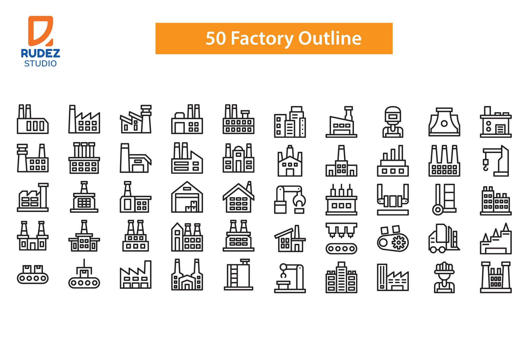Factory Outline, an Icon by Rudez Studio